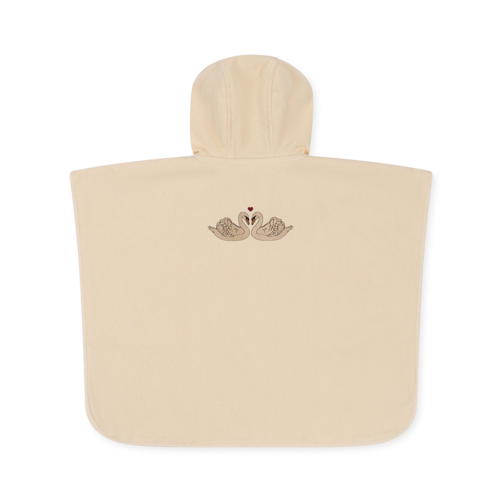 TERRY PONCHO EMBROIDERY GOTS - SWAN – kongessloejd.com